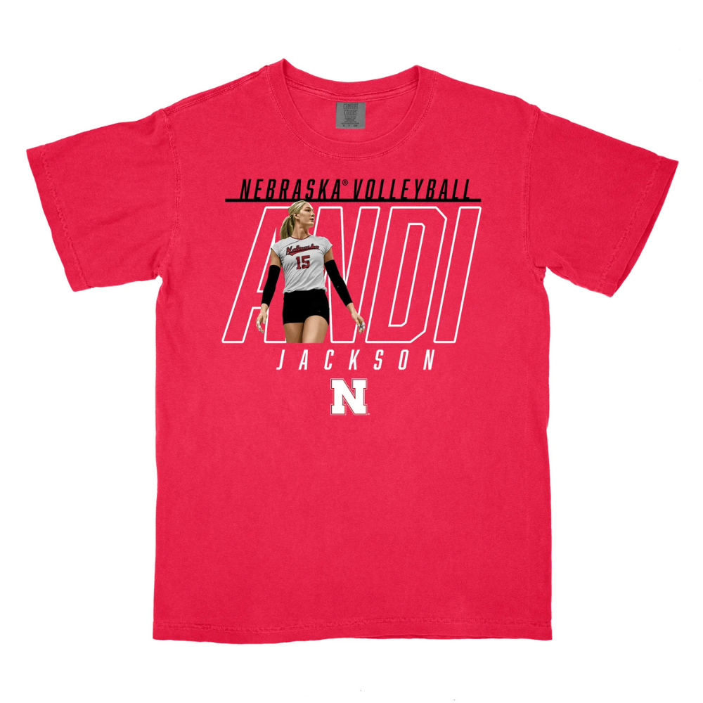 Women's/Men's Nebraska Huskers Andi Jackson Red Illustrated T-Shirt ...