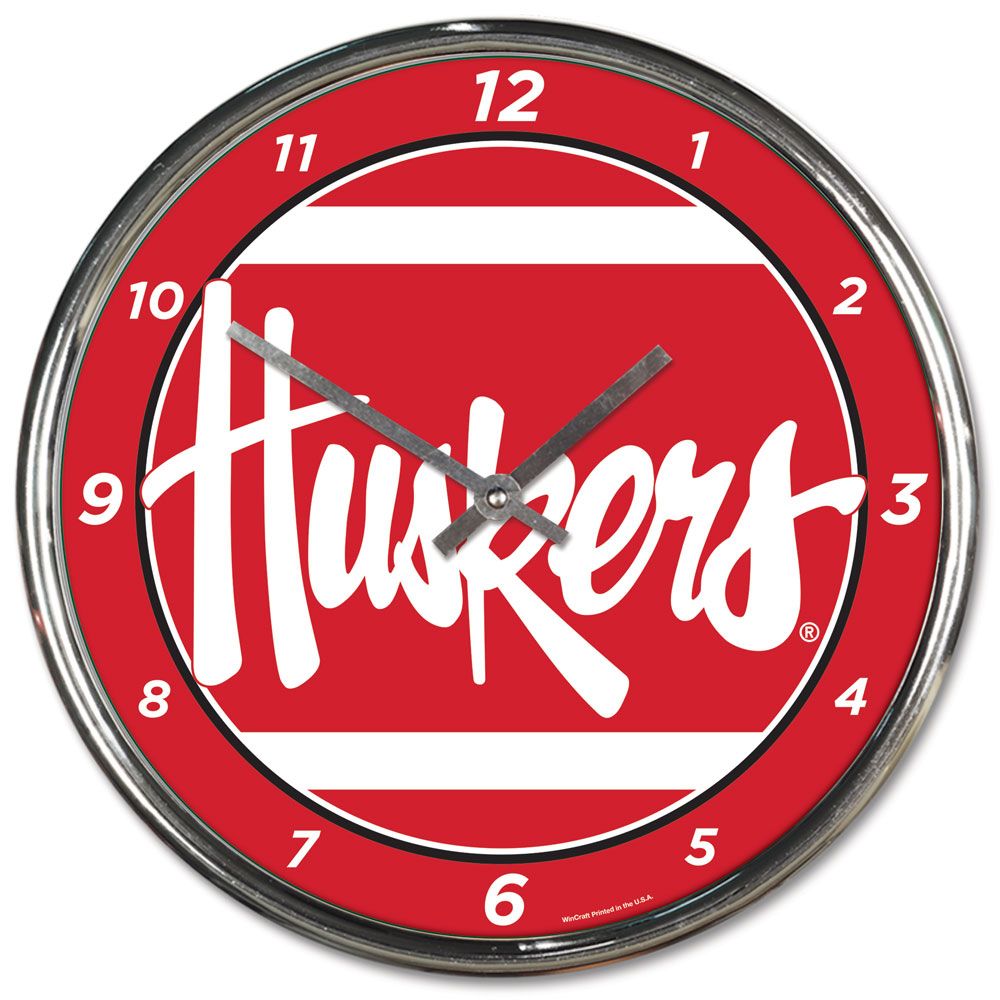 Nebraska Huskers Chrome Clock – eSportingEdge